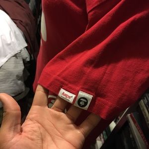 Bape | Shirts | Red Aape By A Bathing Ape Shirt Size Medium | Poshmark